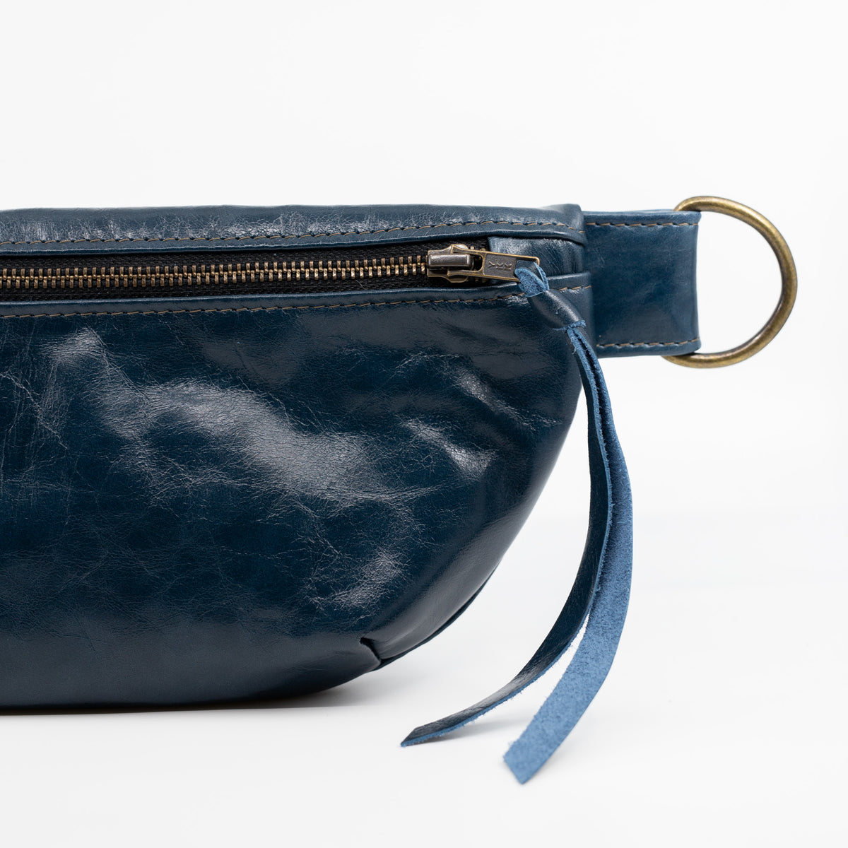 Prussian Blue Leather Detachable Pack – Handmade in Canada | Roncy Packs